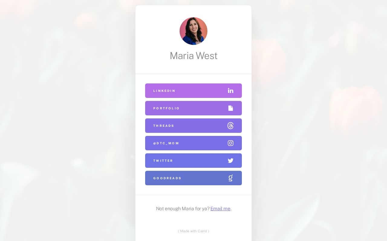 Maria West: Link in Bio